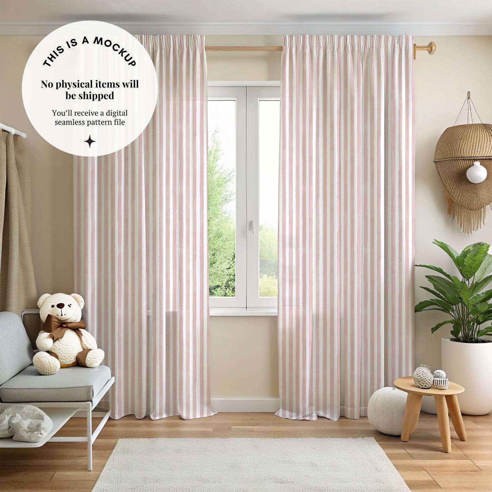 Maroon Stripe Watercolor Pattern: Seamless Autumn Paper (JPG Digital ...