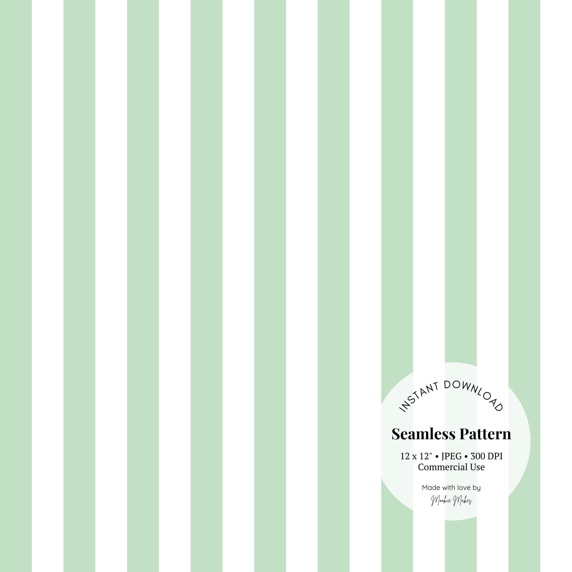 Light Green Stripe Seamless Pattern: Pastel Digital Paper (JPG Download ...