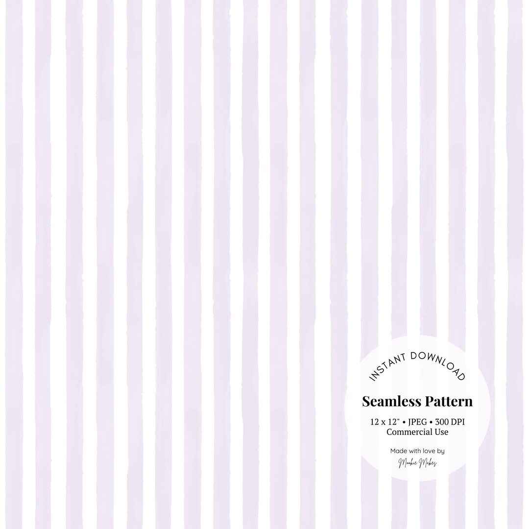 Lavender Stripe Seamless Pattern: Watercolor Digital Paper (JPG ...