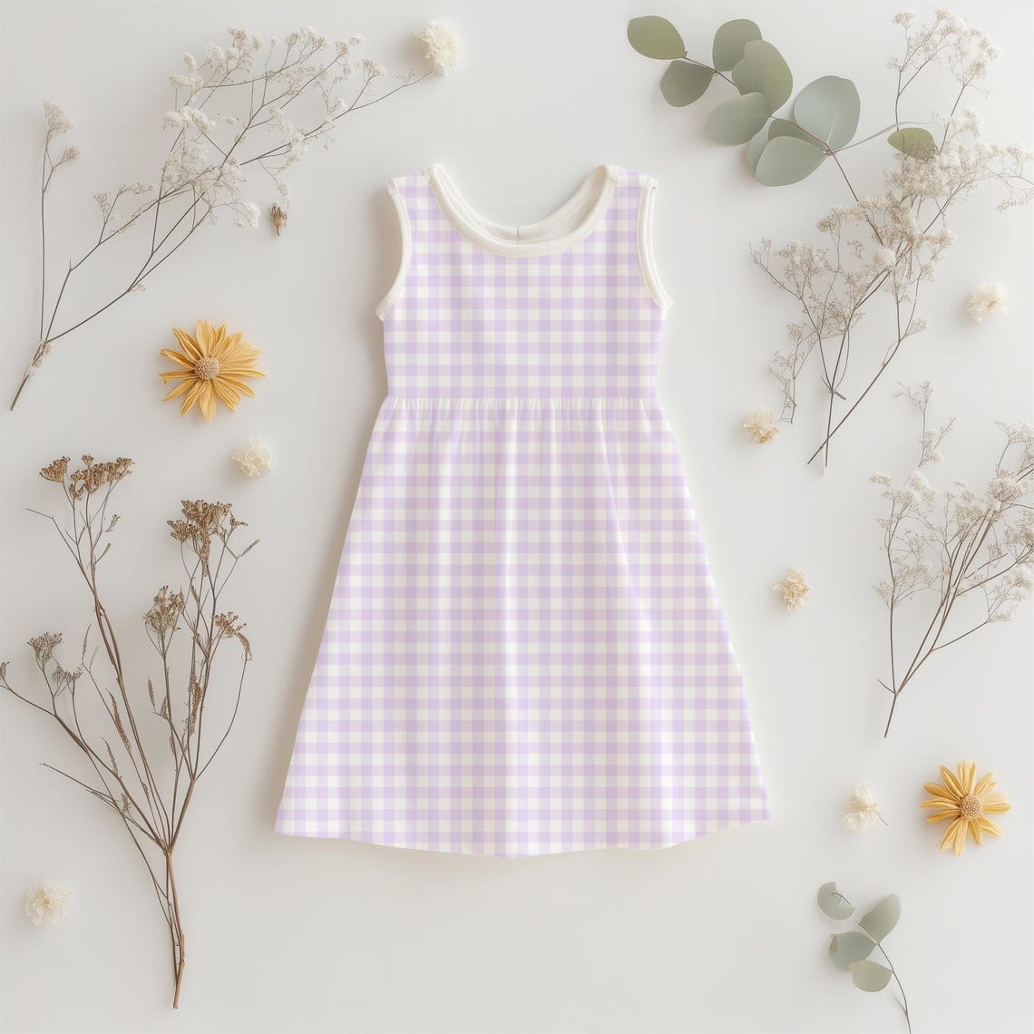 Lilac Gingham Seamless Pattern: Pastel Checkered Digital Paper (JPG ...