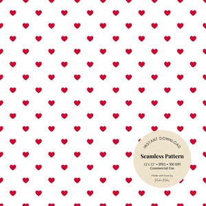 Red Heart Seamless Pattern – Cherry Red Digital Paper (JPG) - Etsy