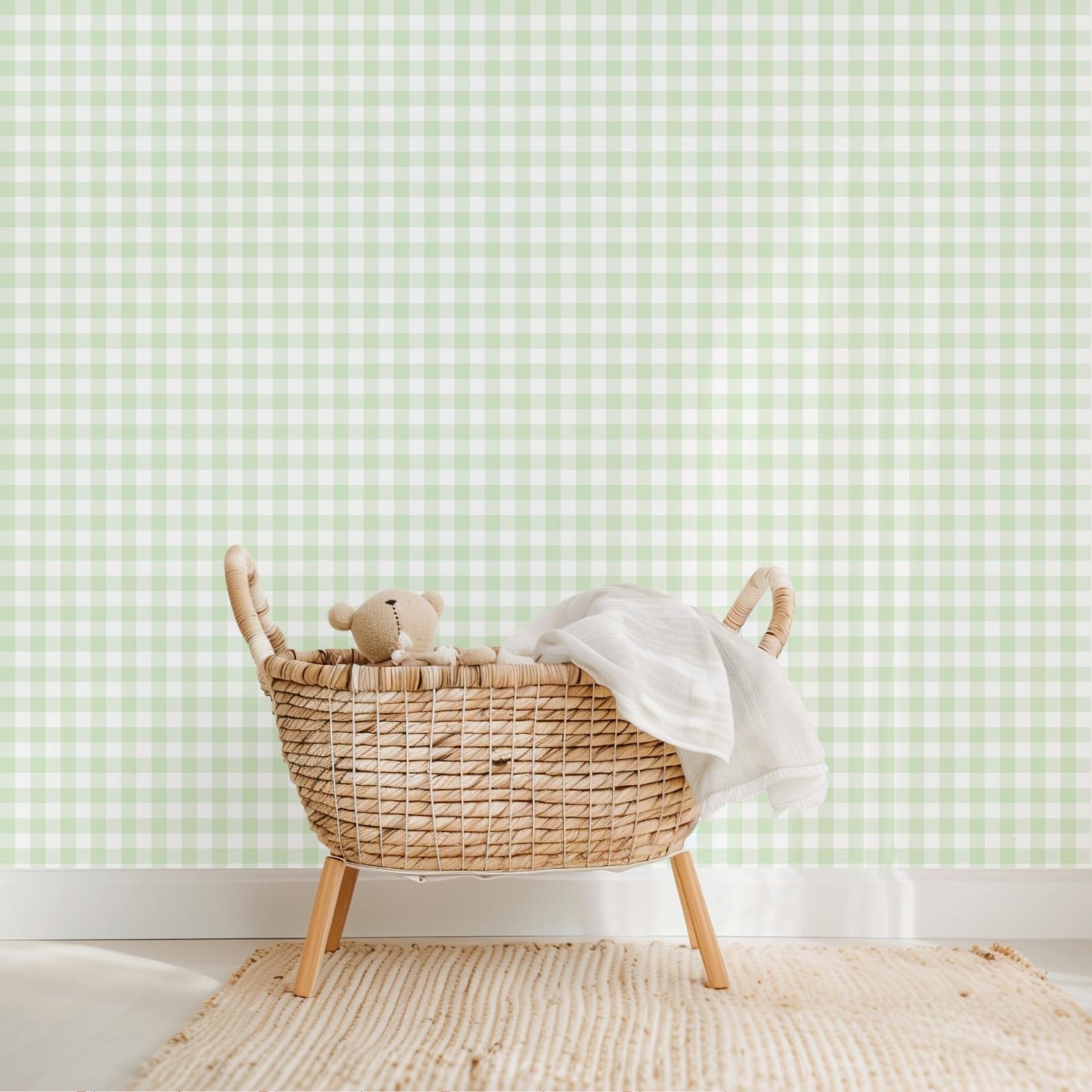Light Pistachio Gingham Seamless Pattern – Pastel Checkered Digital ...