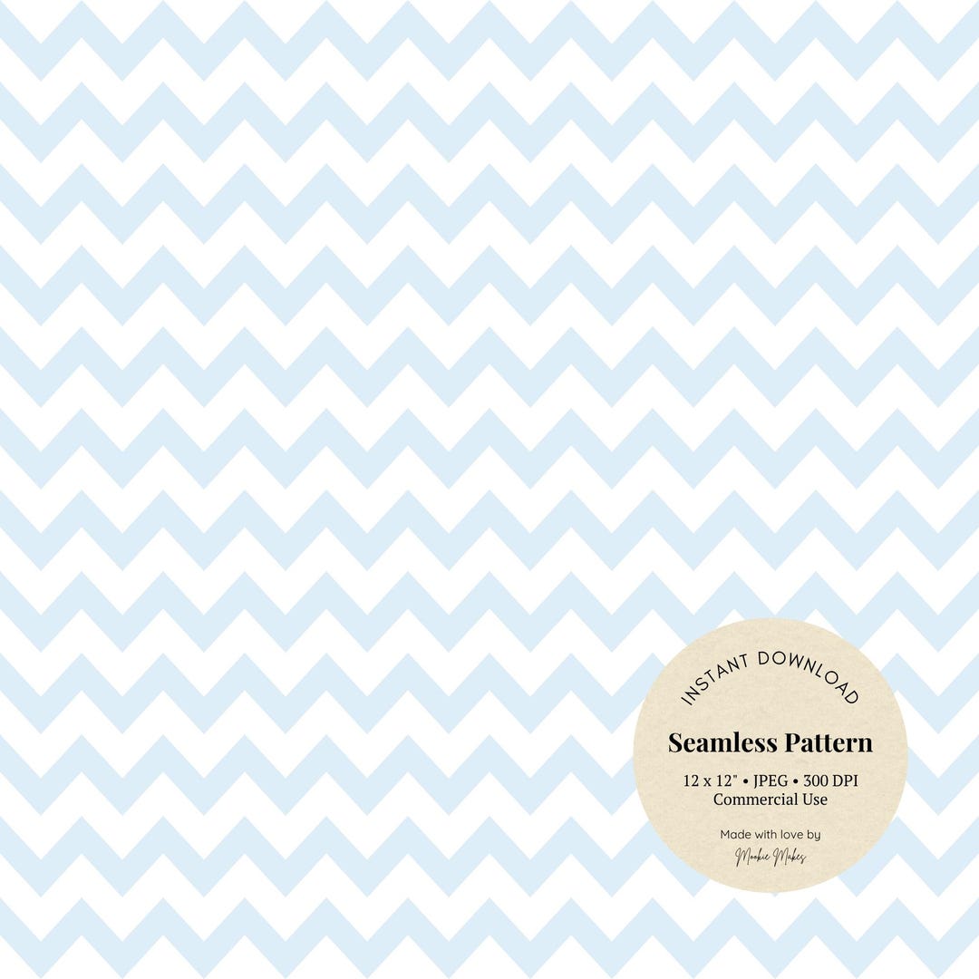 Powder Blue Chevron Digital Paper: Nursery & Baby Shower Background ...
