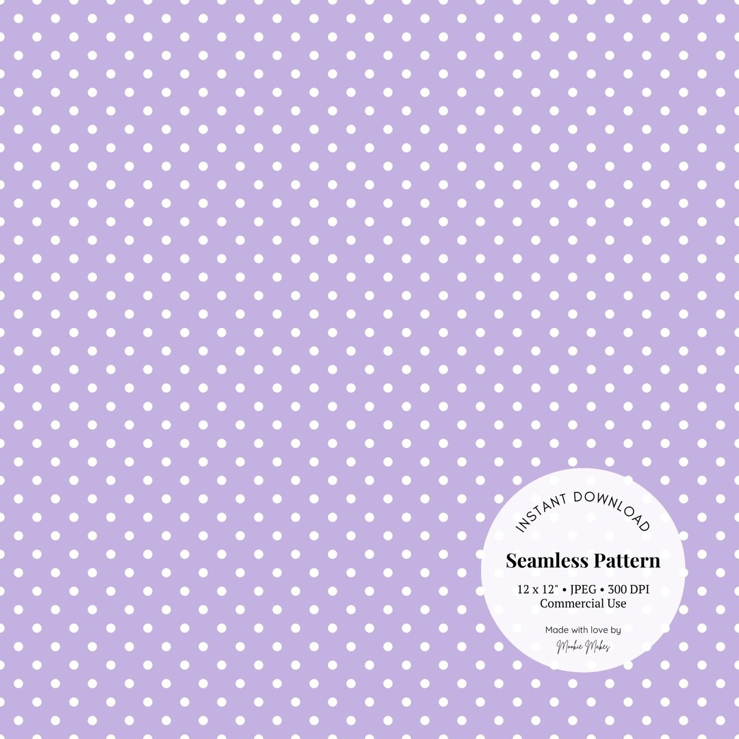 Lavender Polka Dot Digital Paper: Seamless Scrapbook Pattern (JPG ...