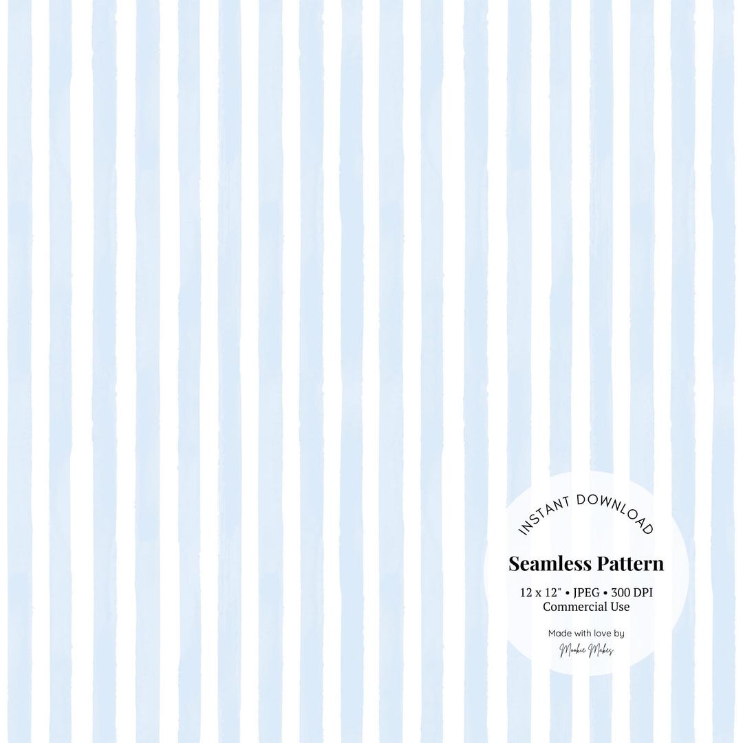 Light Blue Watercolor Stripe Pattern: Seamless Digital Paper (JPG ...