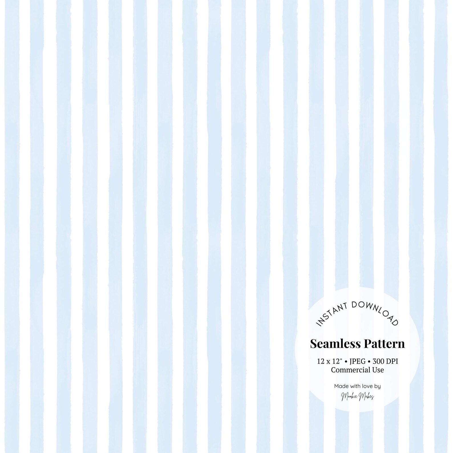 Light Blue Watercolor Stripe Pattern: Seamless Digital Paper (JPG ...
