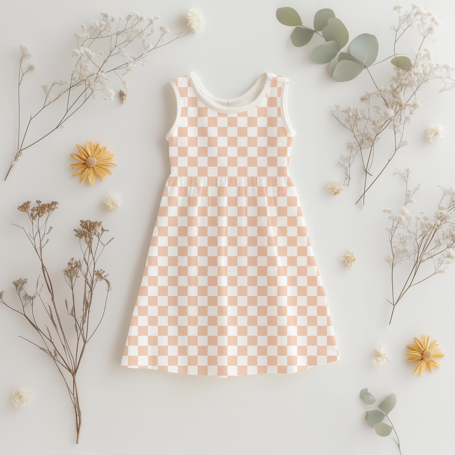 Peach Checkerboard Seamless Pattern – Pastel Orange JPG for ...