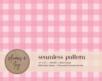 Pretty Pink Gingham Seamless Repeat Pattern JPEG - Etsy