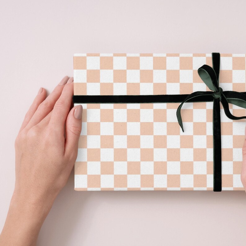 Peach Checkerboard Seamless Pattern – Pastel Orange JPG for ...