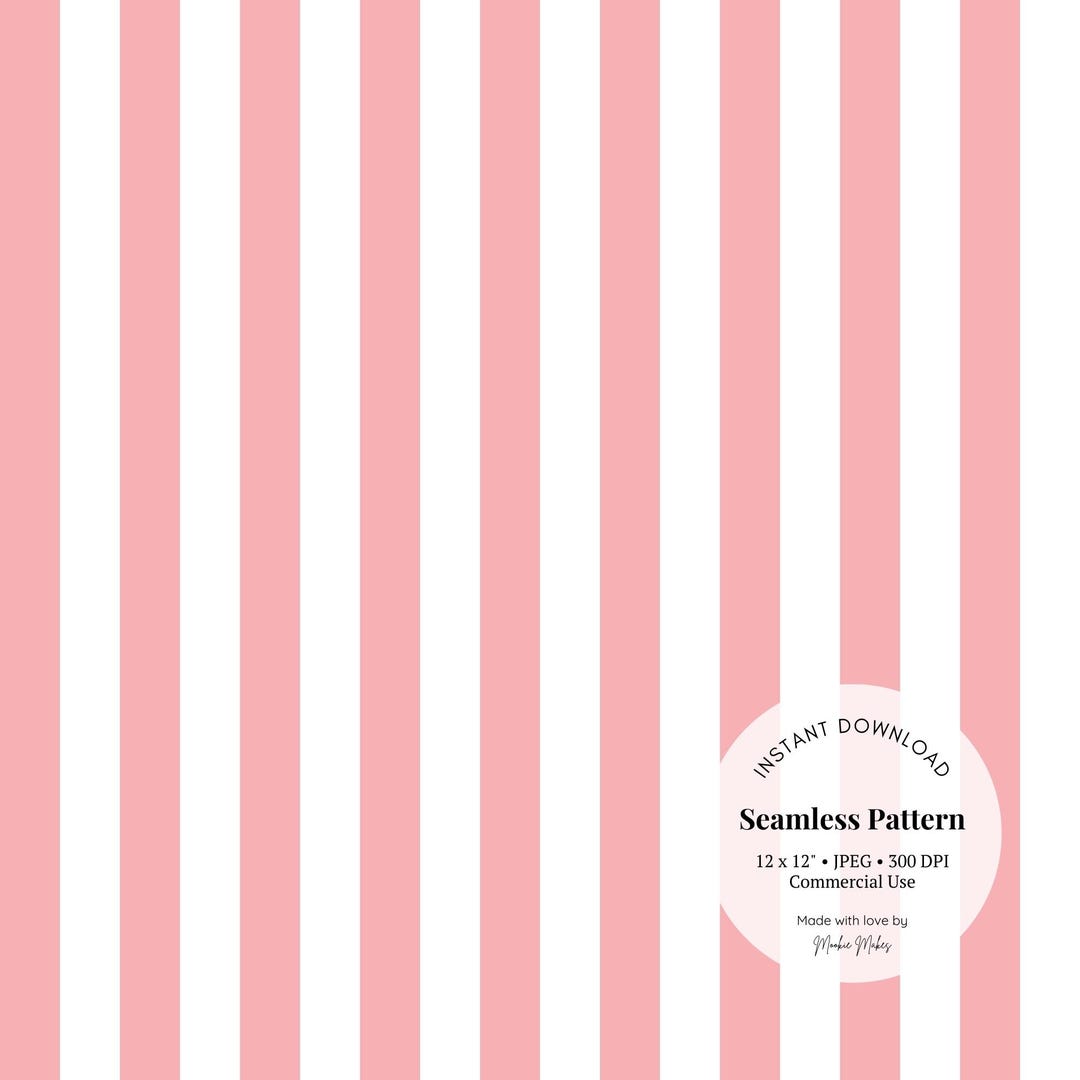 Pink Stripe Pattern: Seamless Vertical Stripes Digital Paper (JPG ...