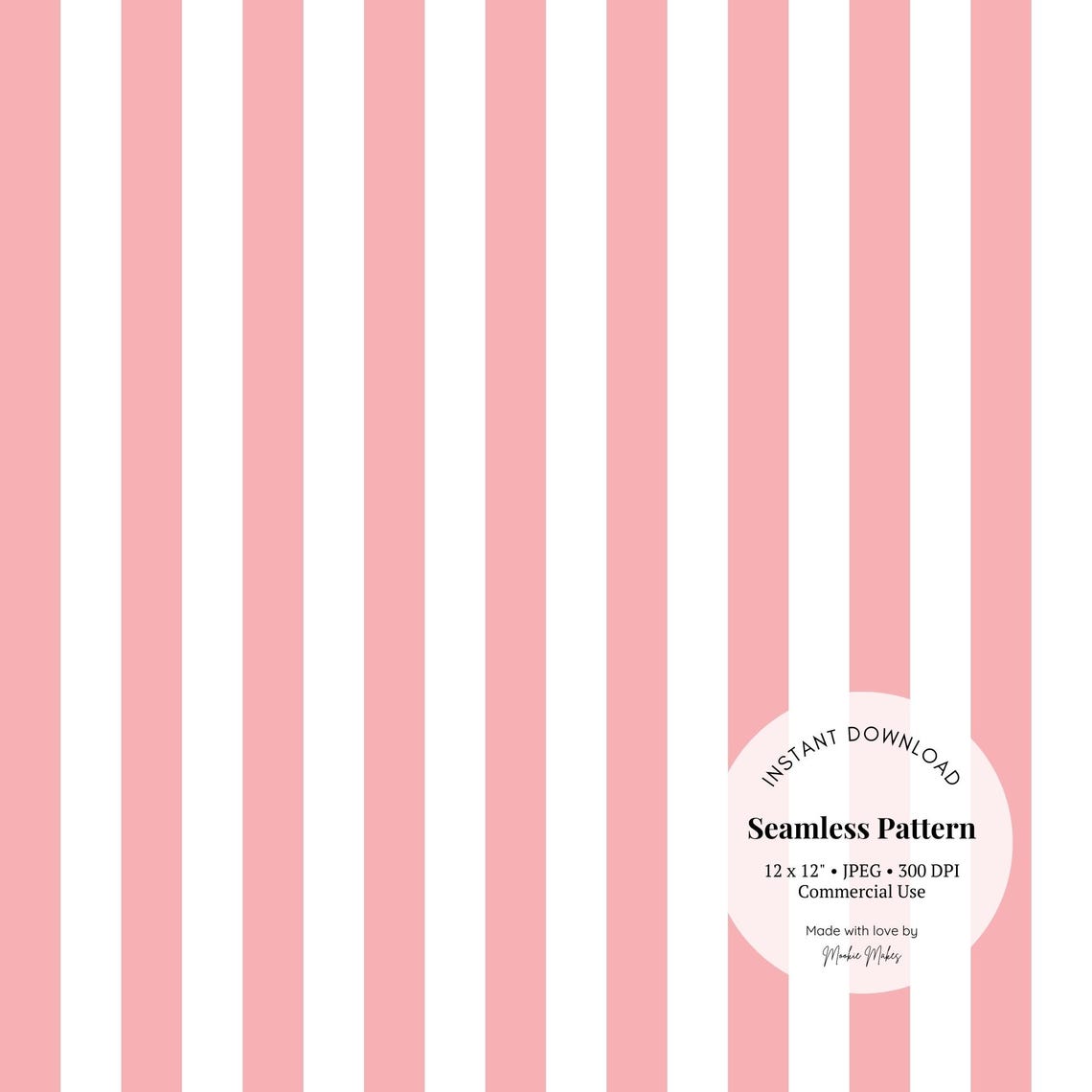 Pink Stripe Pattern: Seamless Vertical Stripes Digital Paper (JPG ...