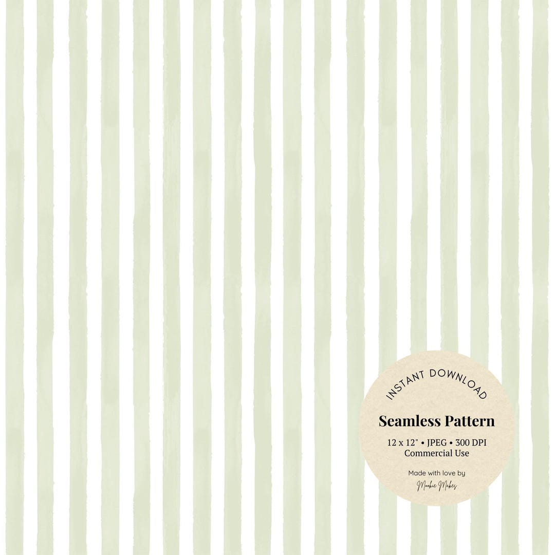 Olive Watercolor Stripe Digital Paper: Seamless Scandi Pattern (JPG ...