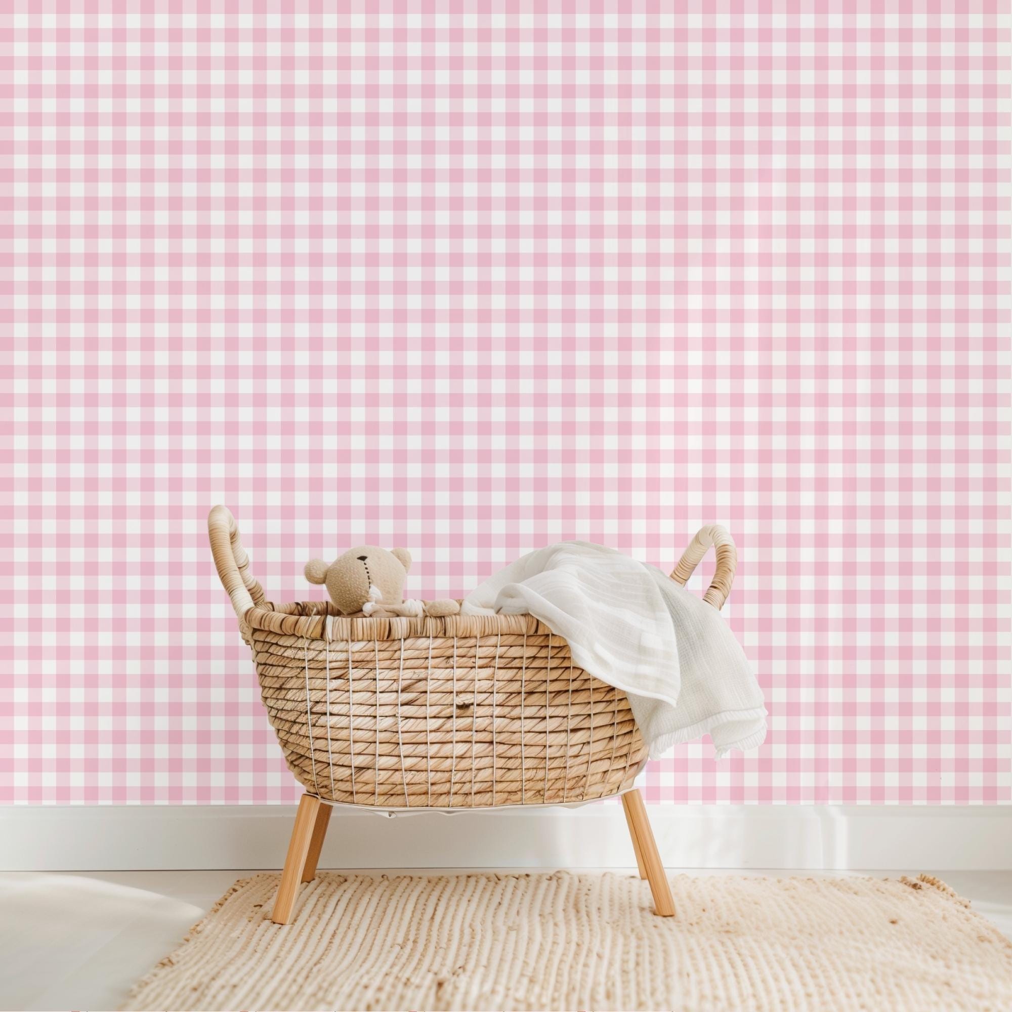 Baby Pink Gingham Pattern: Seamless Checkered Digital Paper (JPG ...