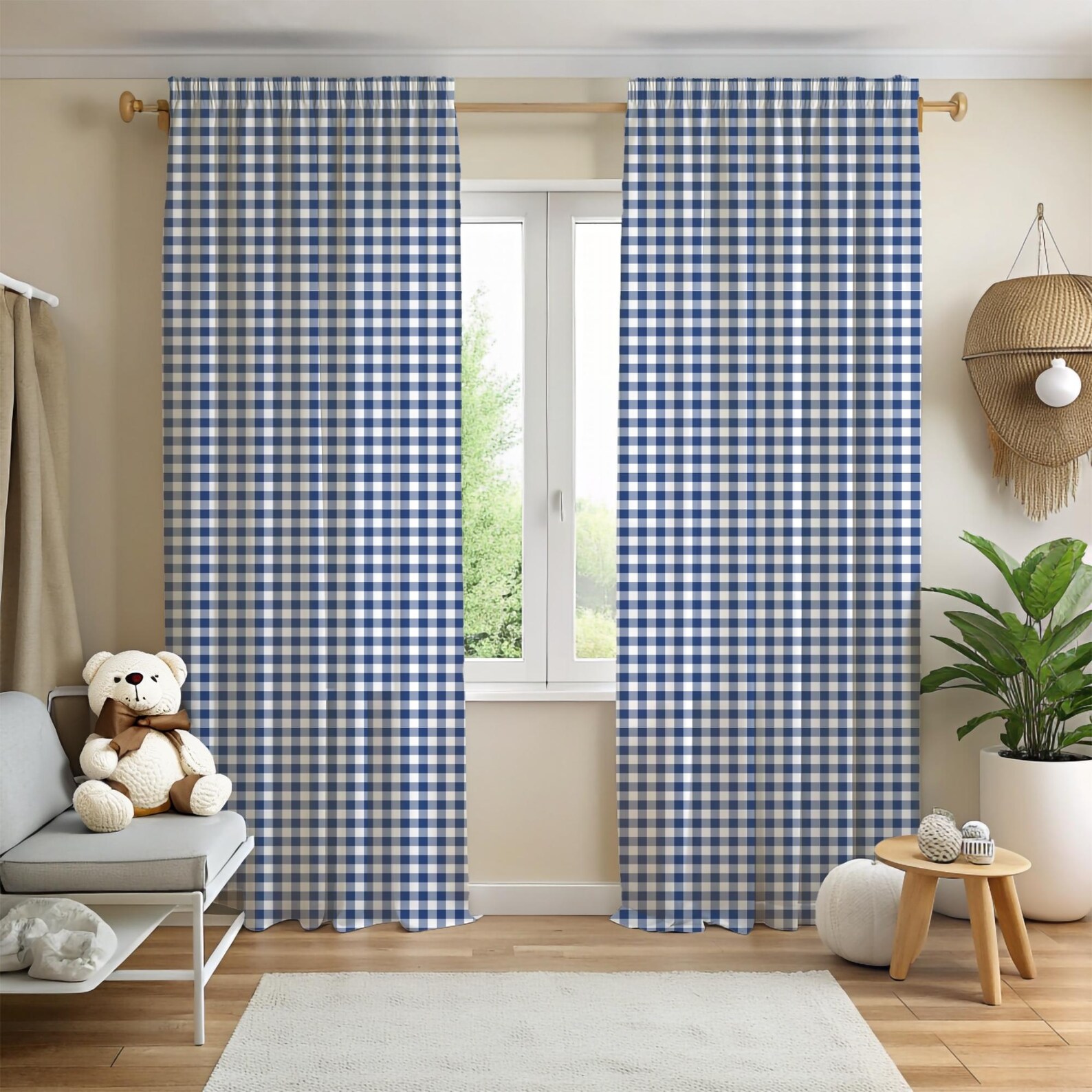 Navy Blue Gingham Pattern: Seamless Plaid Digital Paper (JPG Download ...
