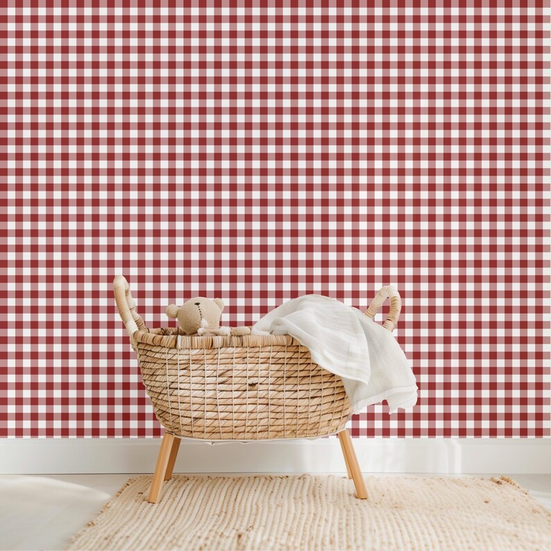 Maroon Gingham Digital Paper: Rustic Checkered Pattern (JPG Download ...