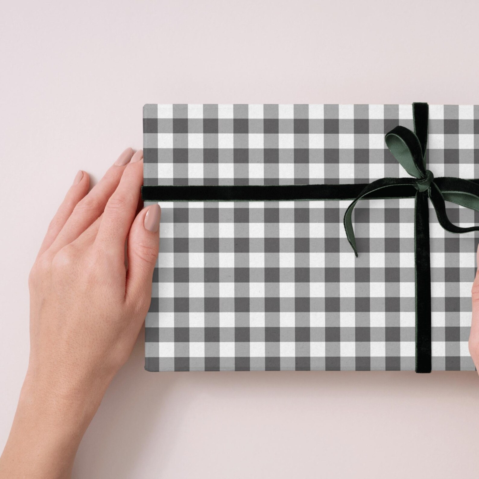 Gray Gingham Seamless Pattern: Farmhouse Buffalo Check Digital Paper ...