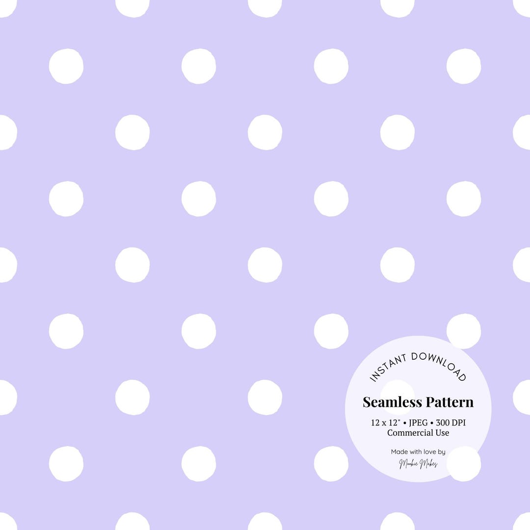 Lavender Polka Dot Background – Pastel Seamless Pattern for Nursery ...