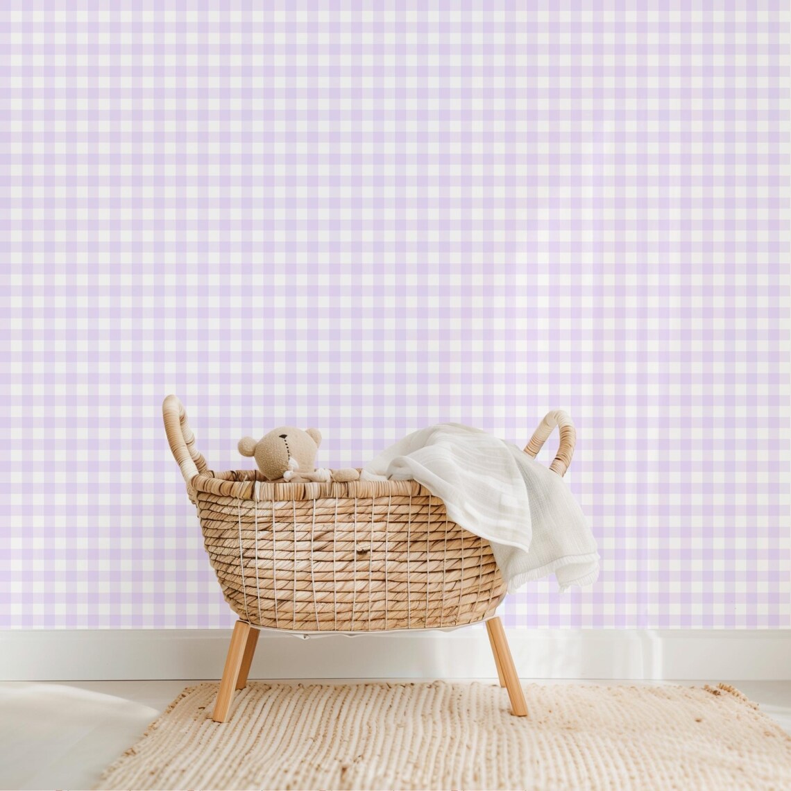 Lilac Gingham Seamless Pattern: Pastel Checkered Digital Paper (JPG ...