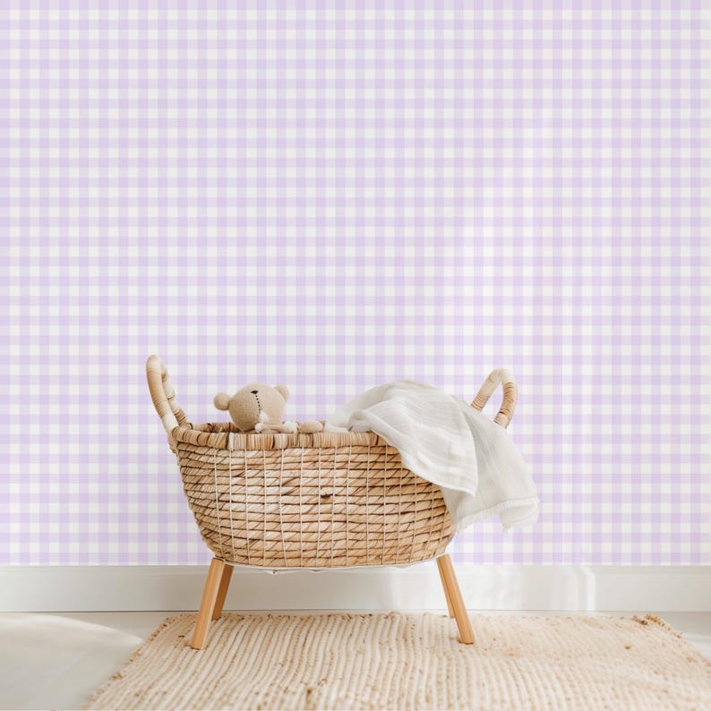 Lilac Gingham Seamless Pattern – Pastel Lilac Checkered Digital Paper ...