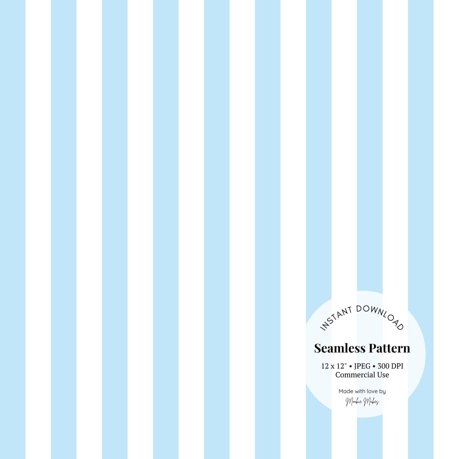 Baby Blue Stripe Digital Paper: Seamless Pastel Pattern (JPG Download ...