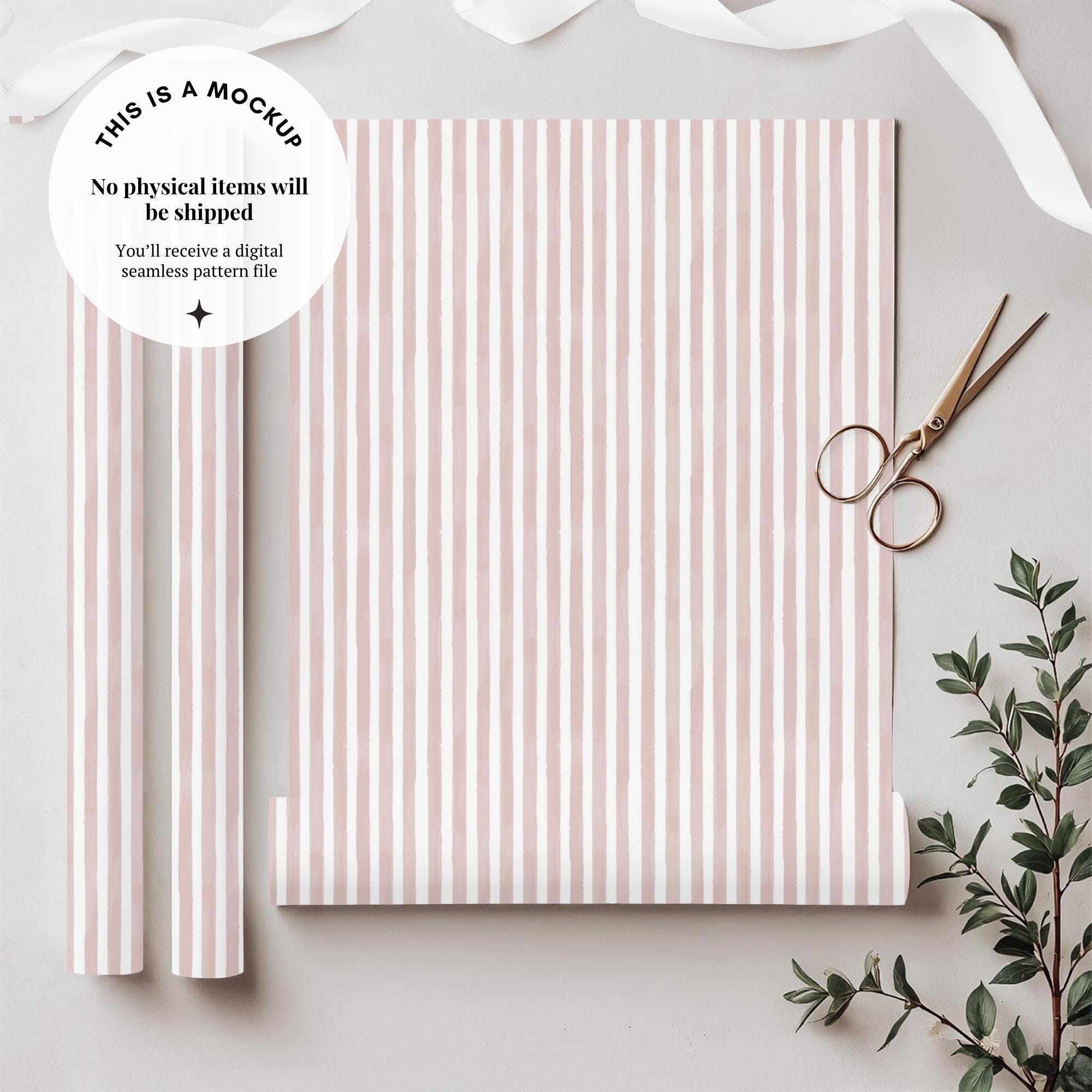 Maroon Stripe Watercolor Pattern: Seamless Autumn Paper (JPG Digital ...