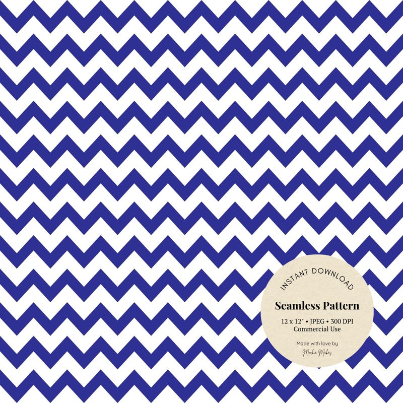 Blue Chevron Fabric - Etsy