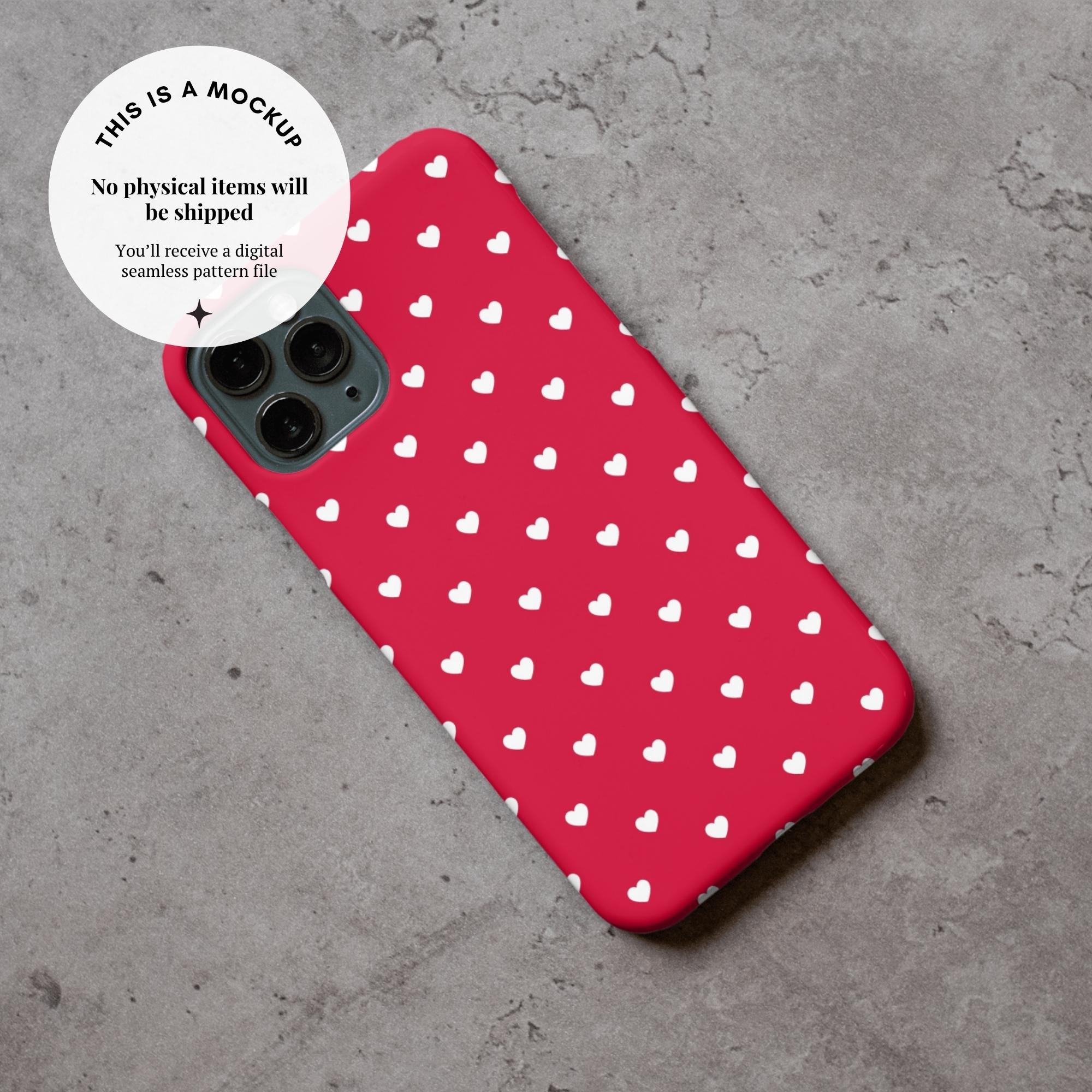 Cherry Red Heart Pattern: Romantic Wedding Digital Paper (JPG ...