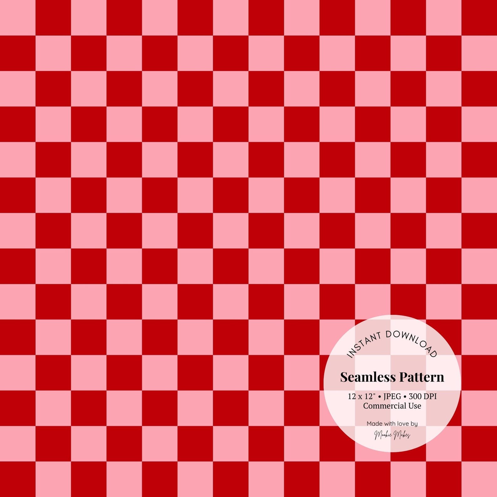 Red Pink Checkerboard Seamless Pattern – Valentine Checkered JPG for ...