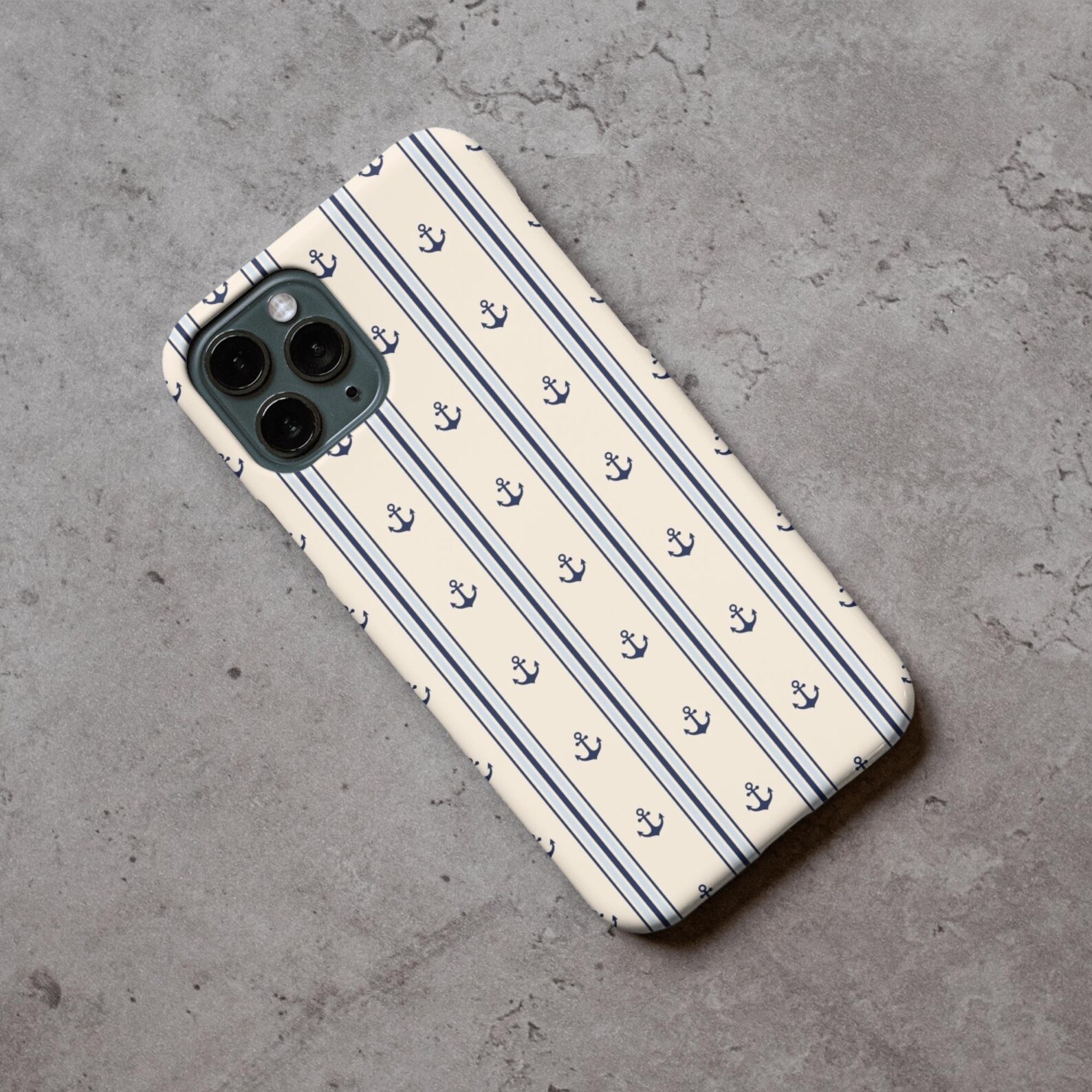 Nautical Anchor Stripe Pattern: Navy Coastal Digital Paper (JPG Digital ...