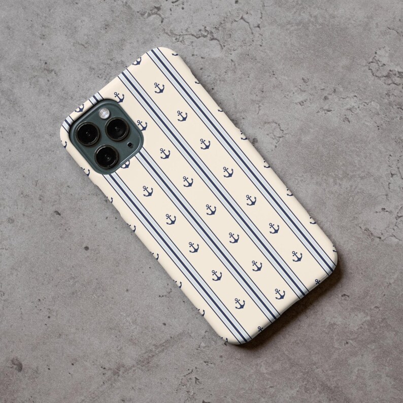 Nautical Anchor Stripe Pattern: Navy Coastal Digital Paper (JPG Digital ...