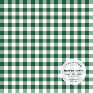 Dark Green Gingham Seamless Pattern – Checkered Digital Paper for ...