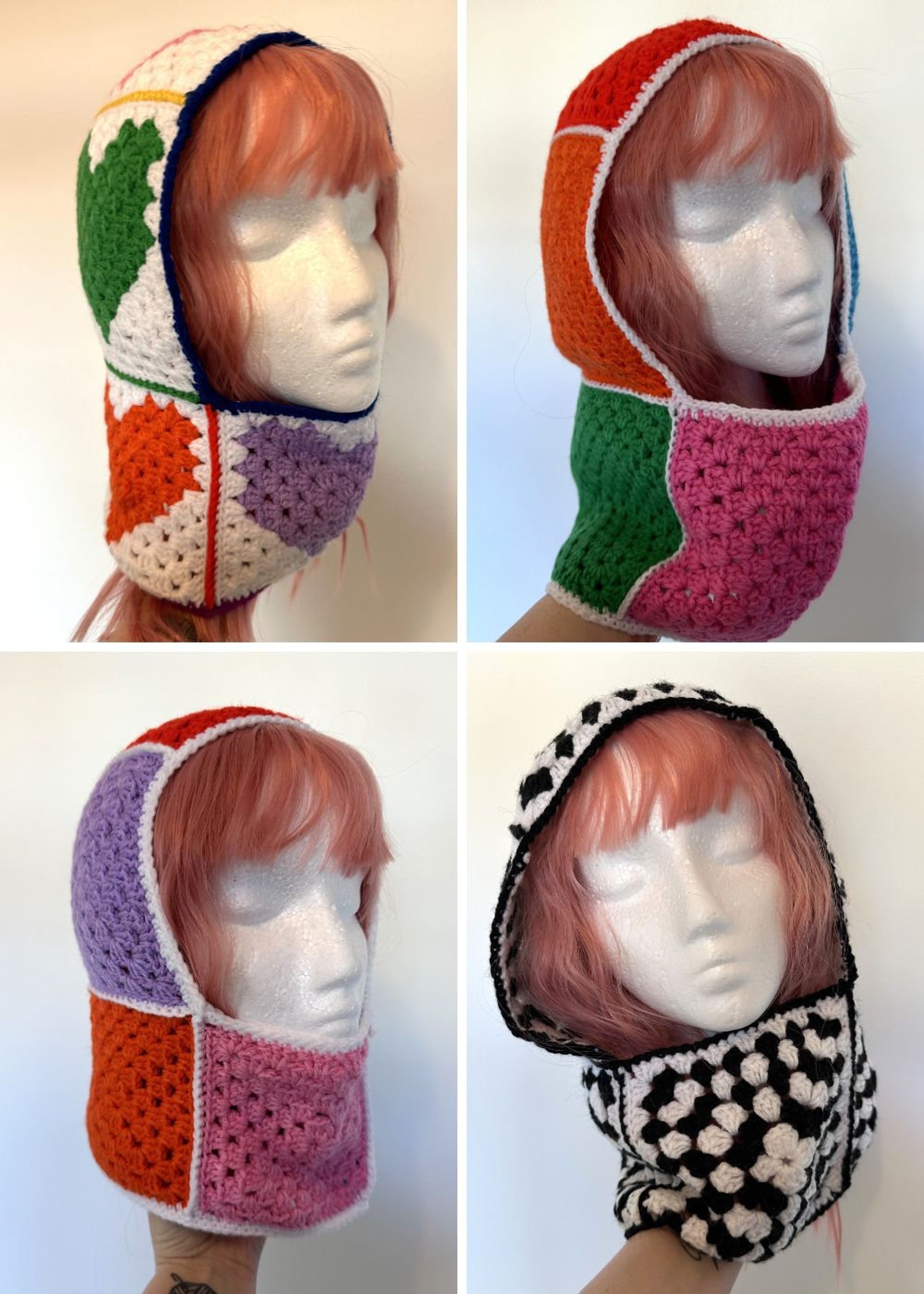 PDF Crochet Pattern | Granny Square Balaclava | Crochet Balaclava ...