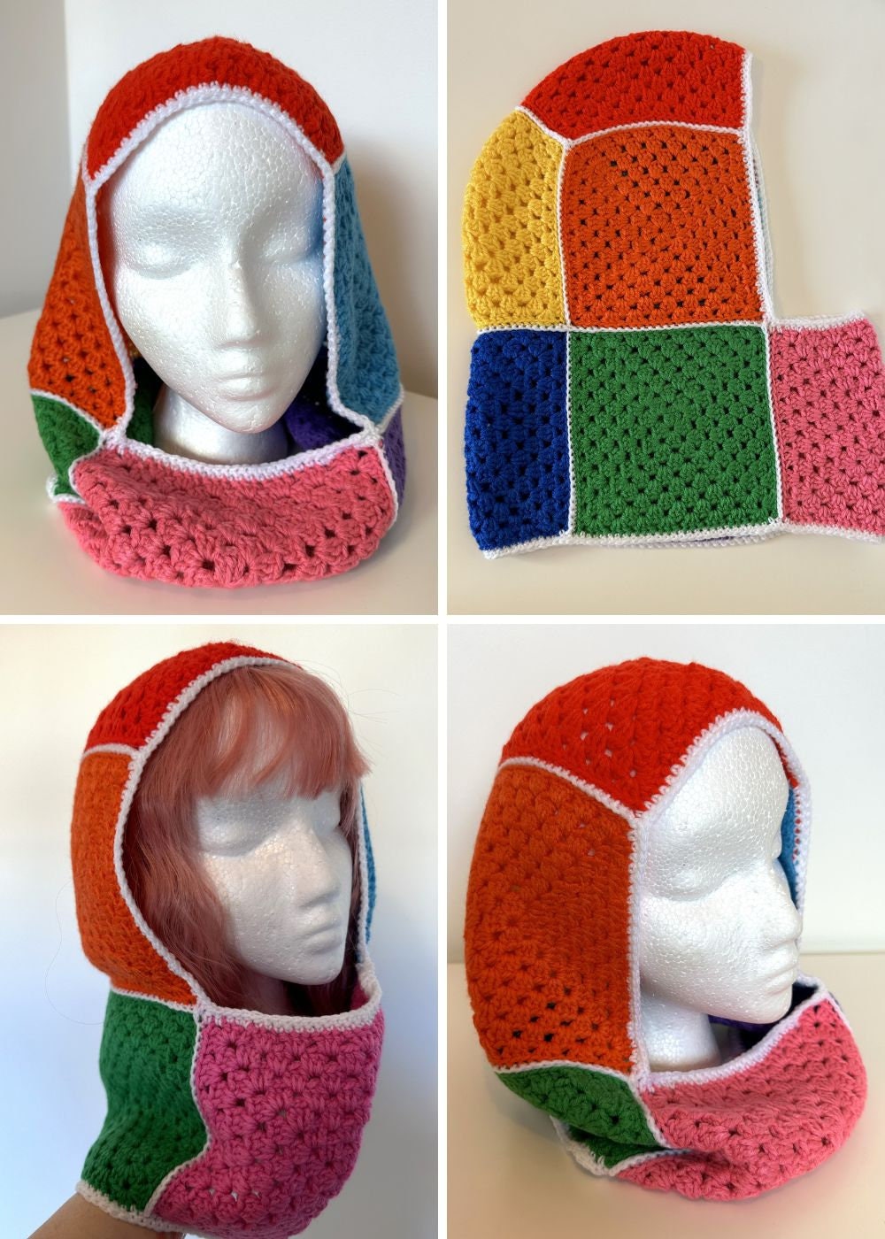 PDF Crochet Pattern | Granny Square Balaclava | Crochet Balaclava ...