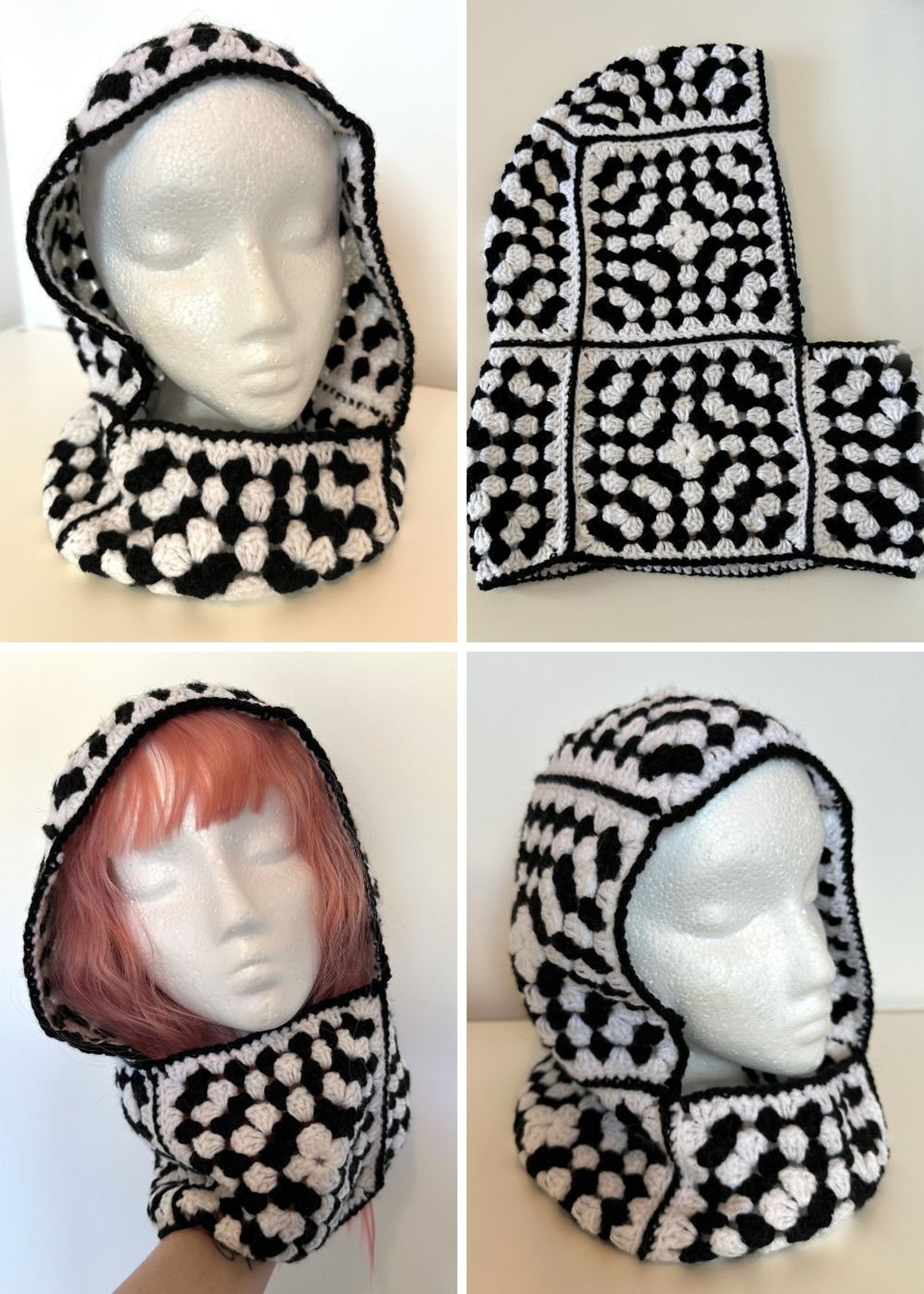 PDF Crochet Pattern | Granny Square Balaclava | Crochet Balaclava ...