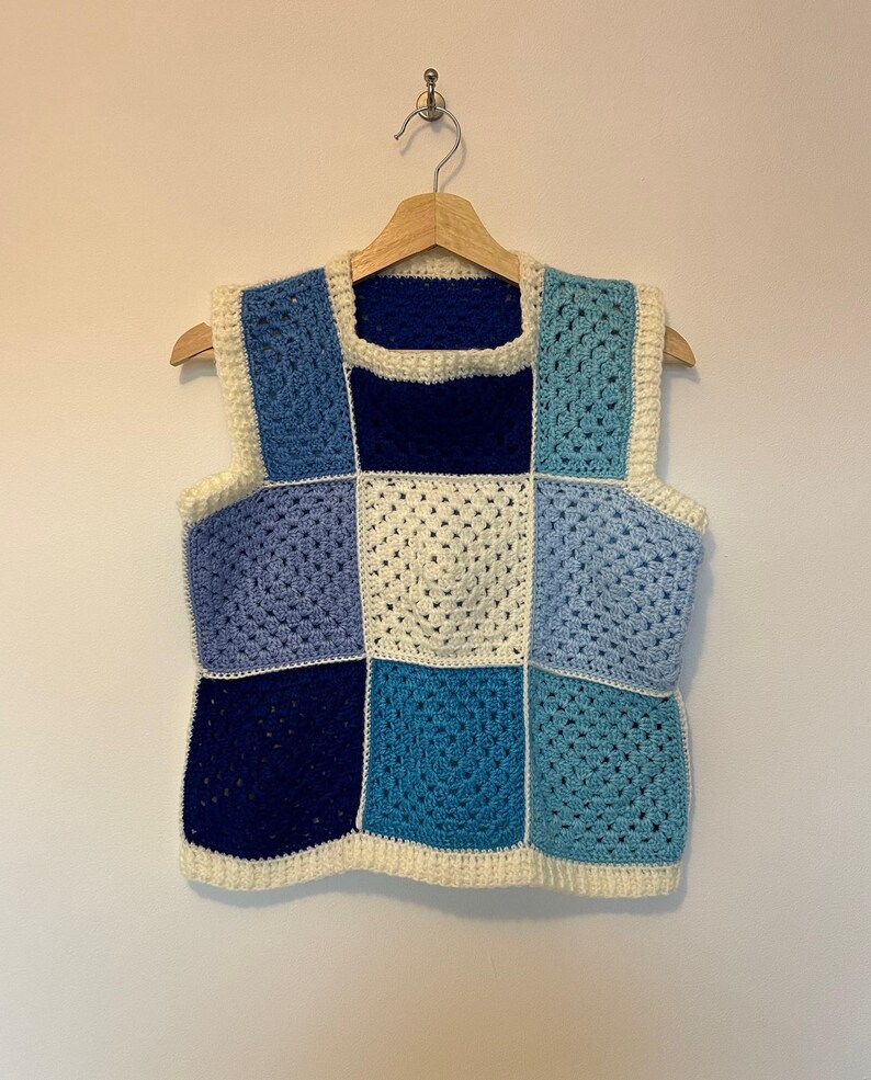 PDF Crochet Pattern | Traditional Granny Square Vest | Crochet Vest ...