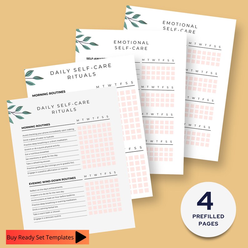 Ultimate Self-care Checklist & Mental Health Kit Printable Planner ...