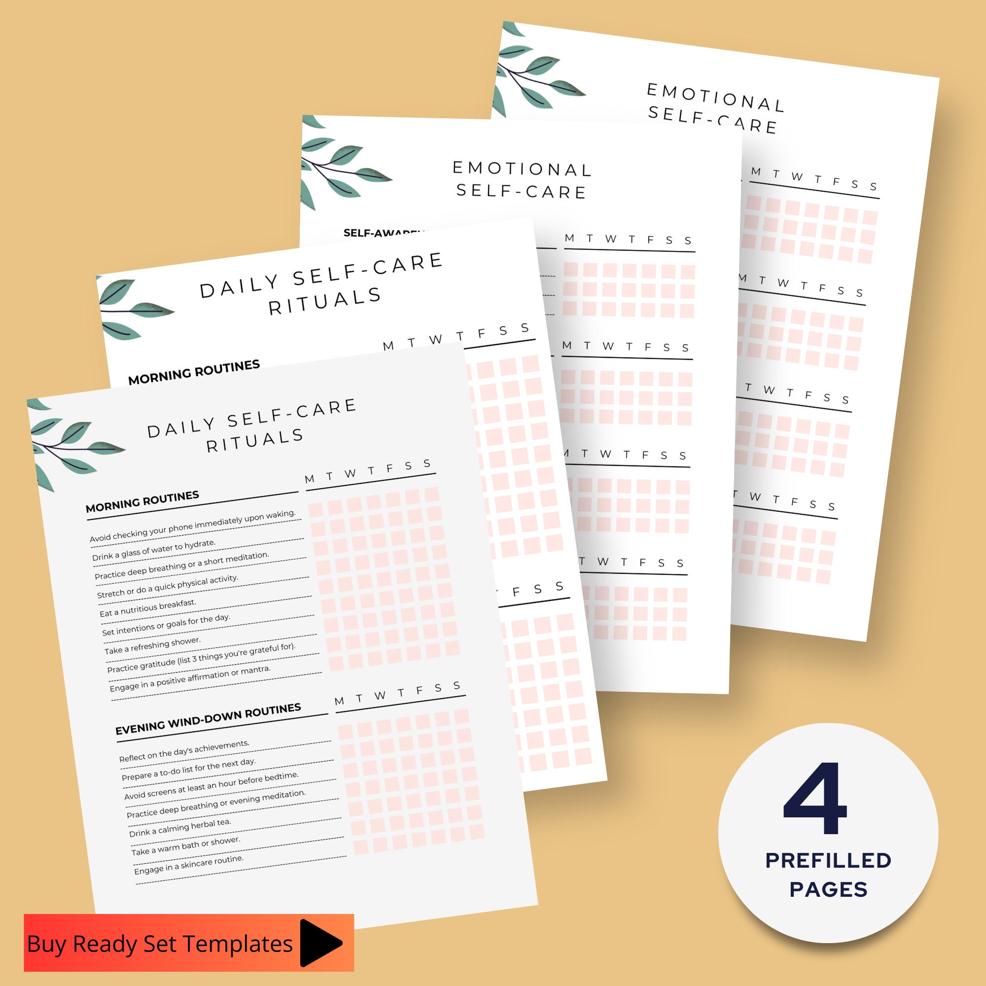 Ultimate Self-care Checklist & Mental Health Kit Printable Planner ...