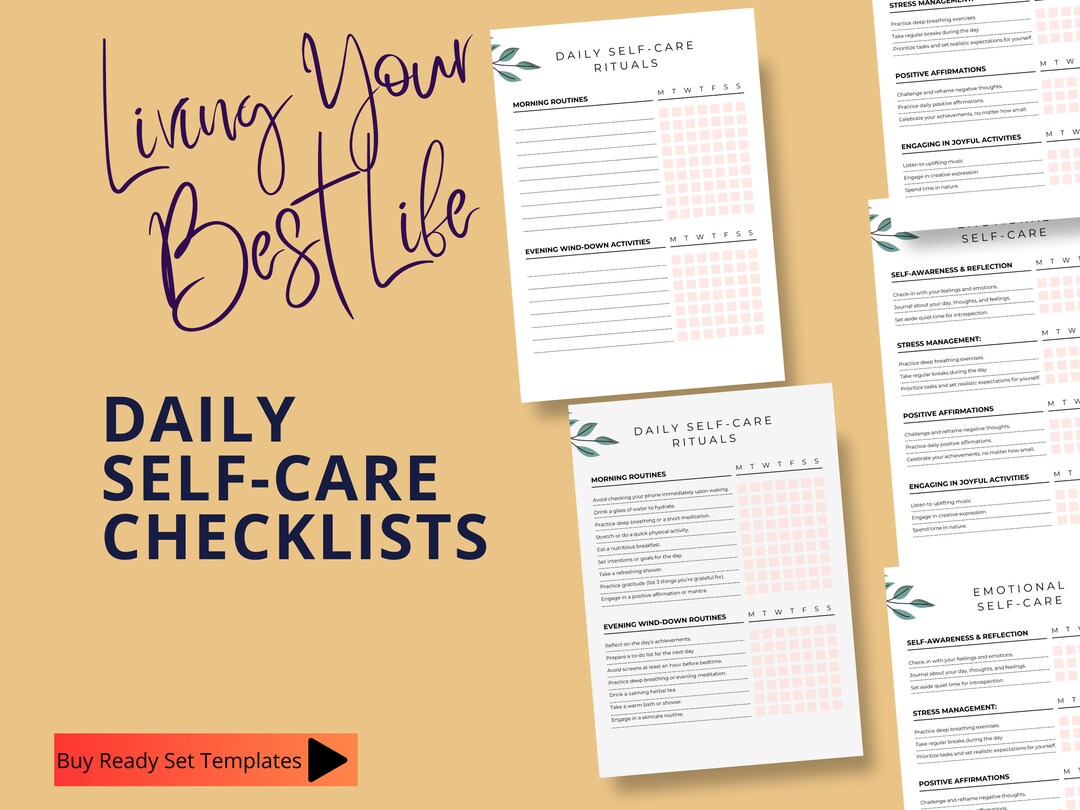 Ultimate Self-care Checklist & Mental Health Kit - Printable Planner ...