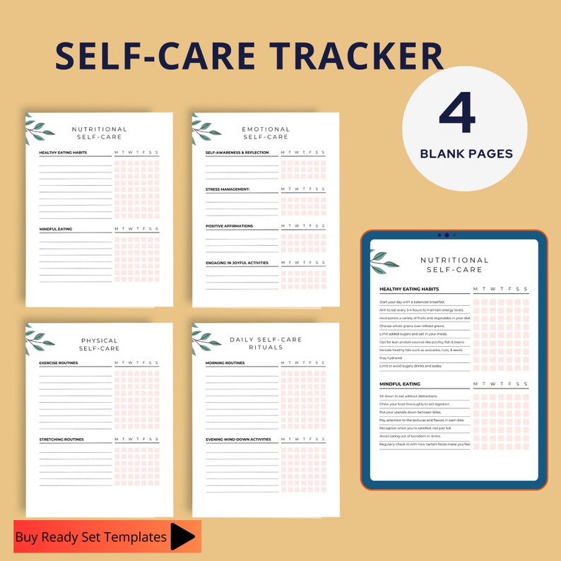 Ultimate Self-care Checklist & Mental Health Kit Printable Planner ...