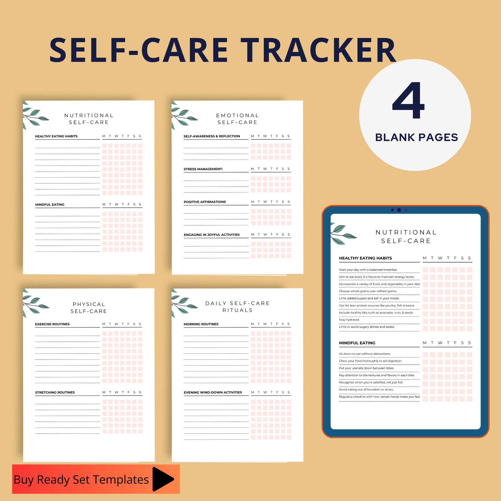 Ultimate Self-care Checklist & Mental Health Kit Printable Planner ...