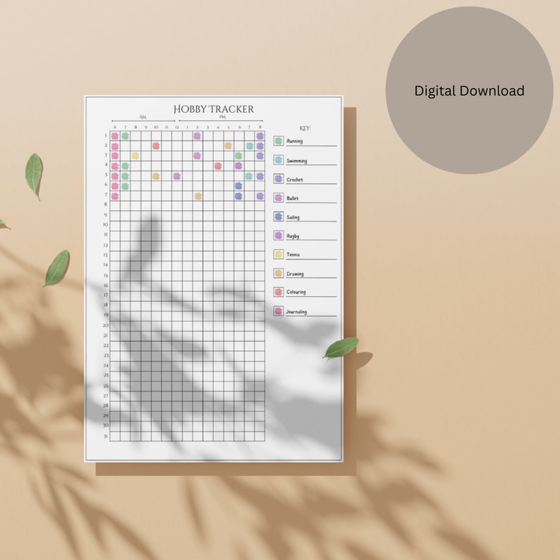 Hobby Tracker journal Page Printable Tracker Habit Tracker Hobby ...