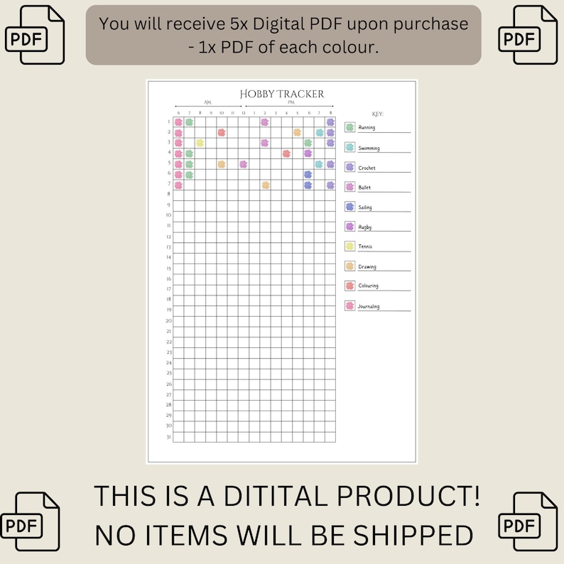 Hobby Tracker journal Page Printable Tracker Habit Tracker Hobby ...