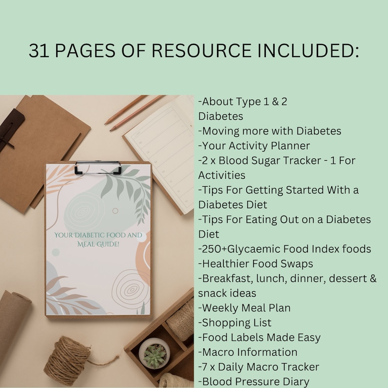 Diabetes Bundle Diabetic Food List Diabetic Food Chart Blood Sugar Log ...