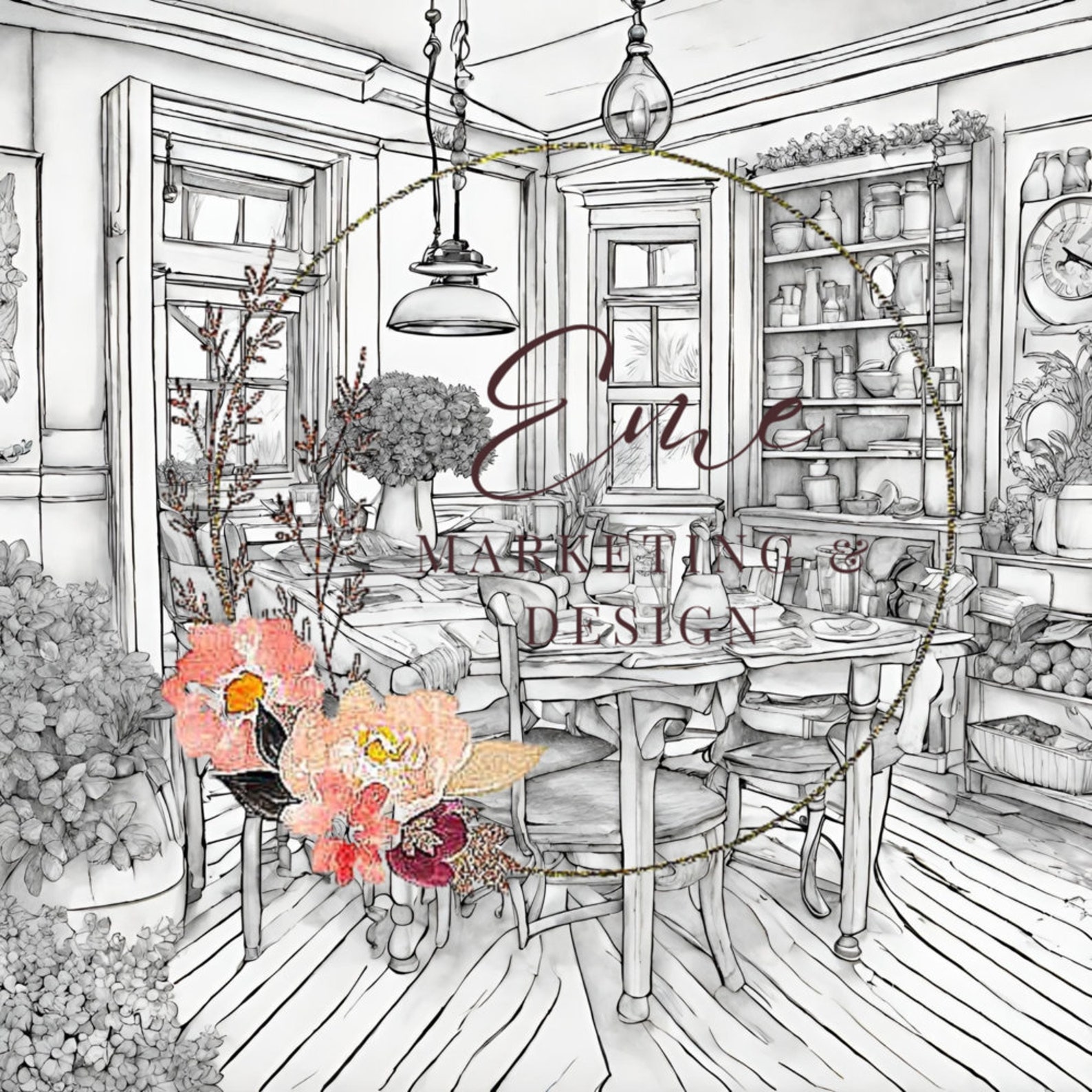 Farmhouse Chic Coloring Book - Etsy
