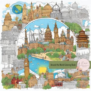 Around the World Coloring Book * Digital Download - Etsy