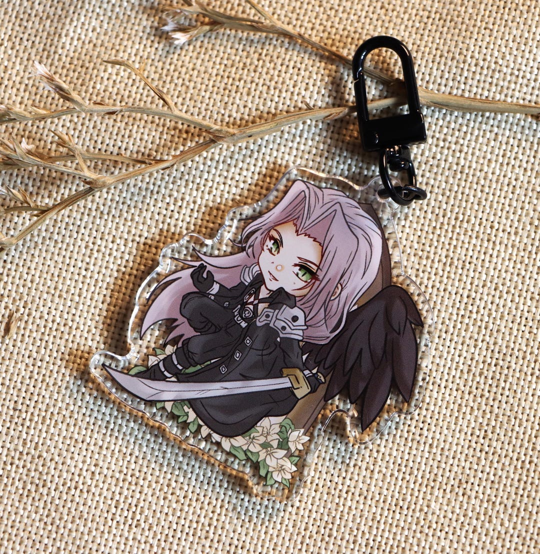 Cute Fantasy Seven Remake Sephiroth Villain Gray Long Hair Keychain - Etsy