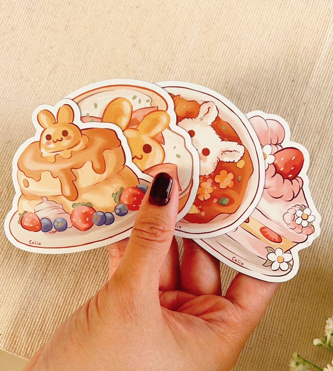 Kawaii Rabbit Japanese Food Inspired Kitchen Fridge Magnets - Etsy