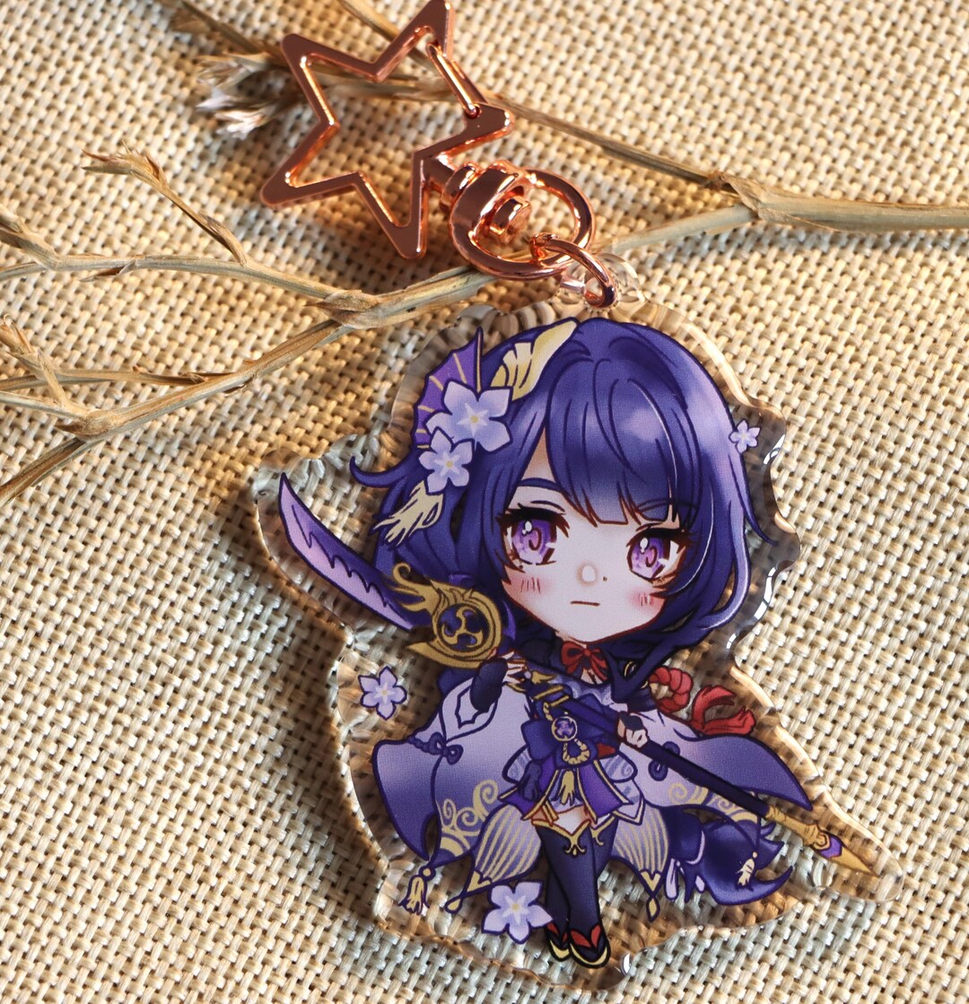 Cute Genshin Impact Raiden Shogun Egg Beelzebul Keychain - Etsy
