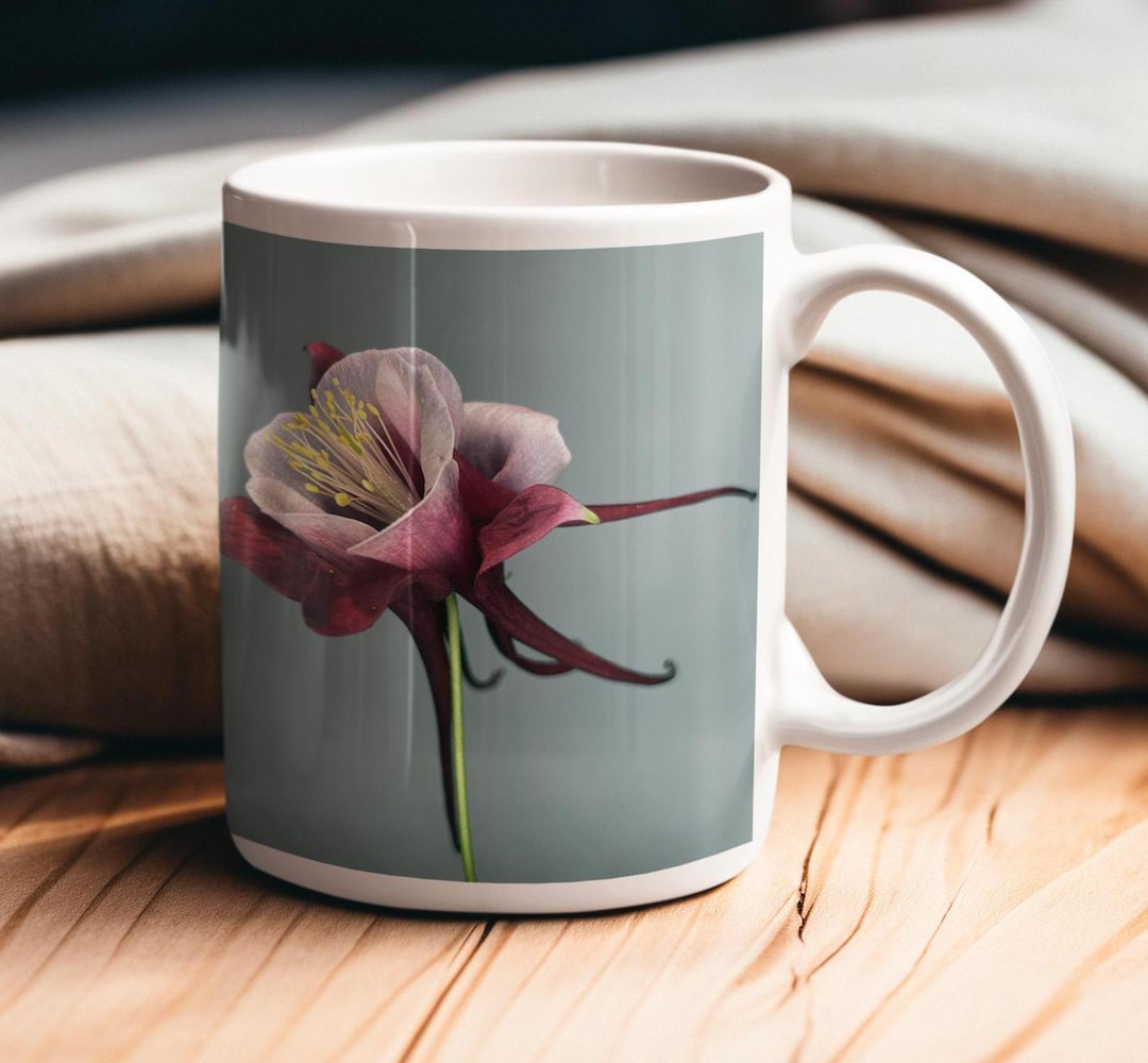 Beautiful Columbine Single Flower Mug - 11 Oz = Pretty Flower Mug ...