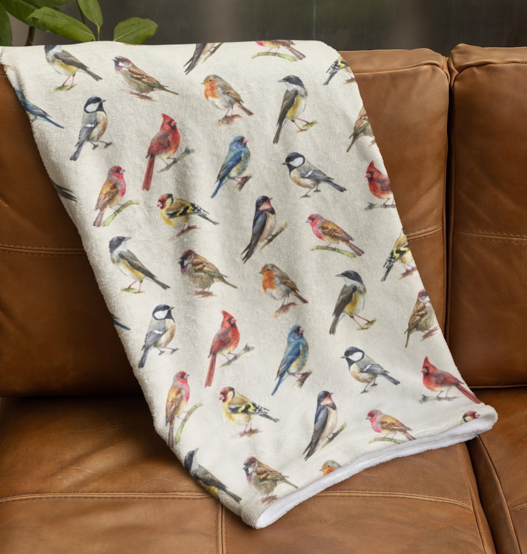 Pretty Birds Blanket – Bird Lover Gift - Soft Cozy Lightweight Blanket ...